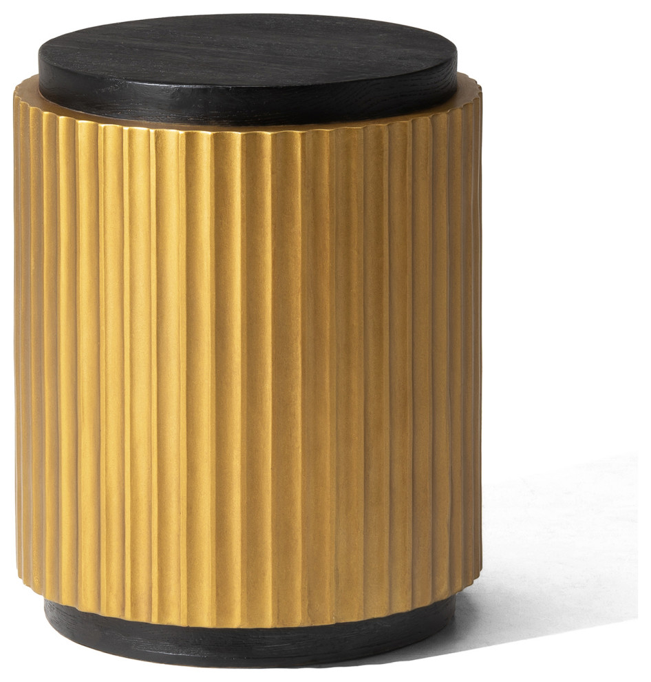 Modern Antique Gold MGO Fluted Side Table - Contemporary - Side Tables ...