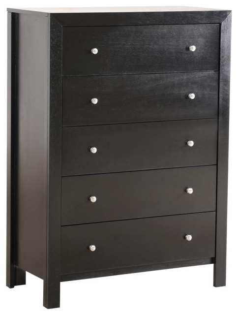 Burlington Black 5 Drawer Chest of Drawers (34 in L. X 17 in W. X 48 in ...
