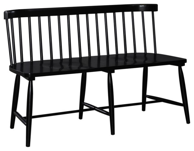 Spindle Back Dining Bench - Black (RTA) Farmhouse White - Contemporary ...