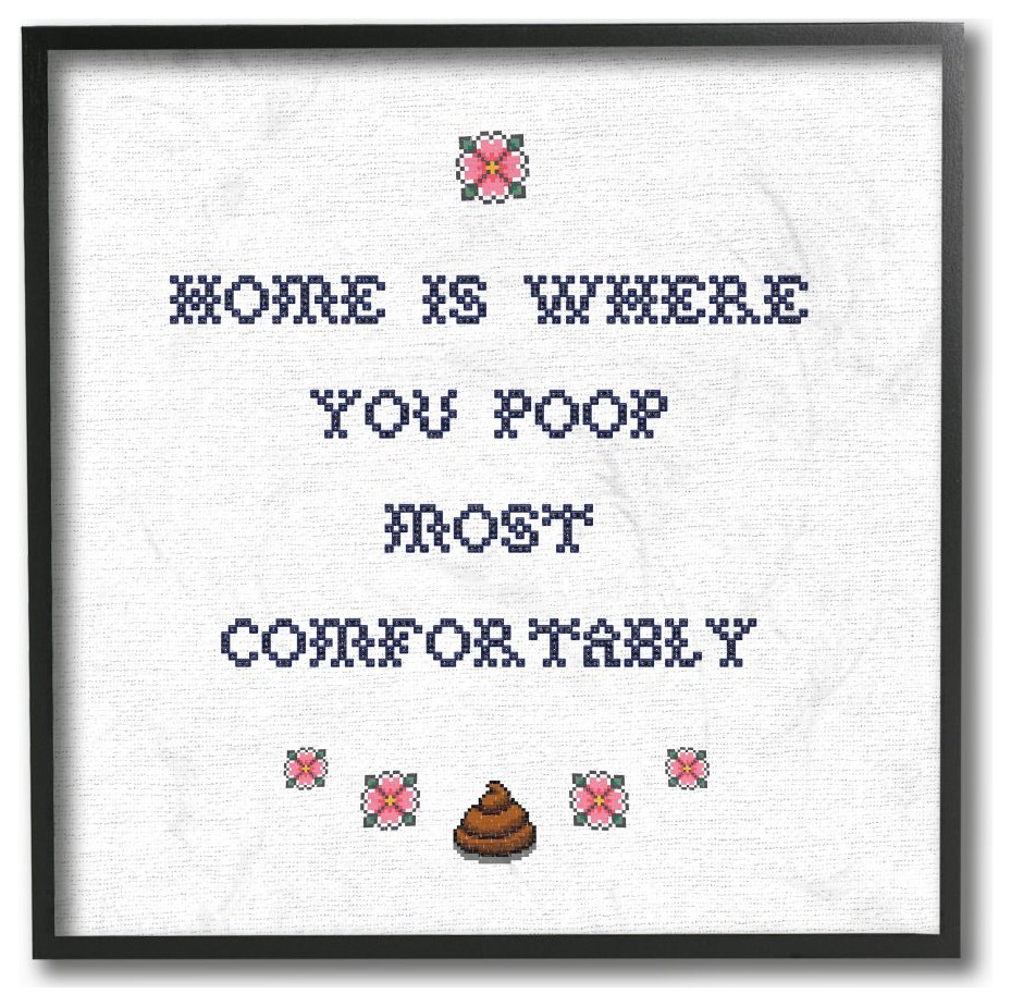 Home Is Where You Poop Modern Humor Needlepoint, 12 x 12 - Contemporary ...