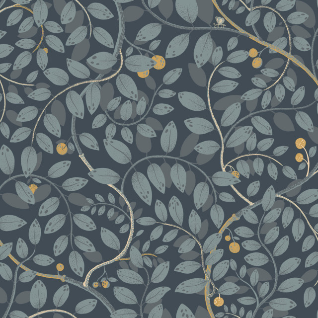 Siv Light Green Botanical Wallpaper, Swatch - Contemporary - Wallpaper ...