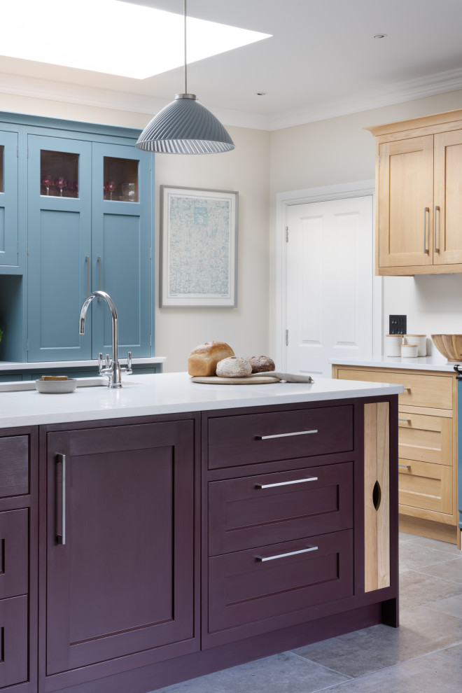 A Colourful Signature Bespoke Shaker Kitchen - Traditional - Kitchen ...