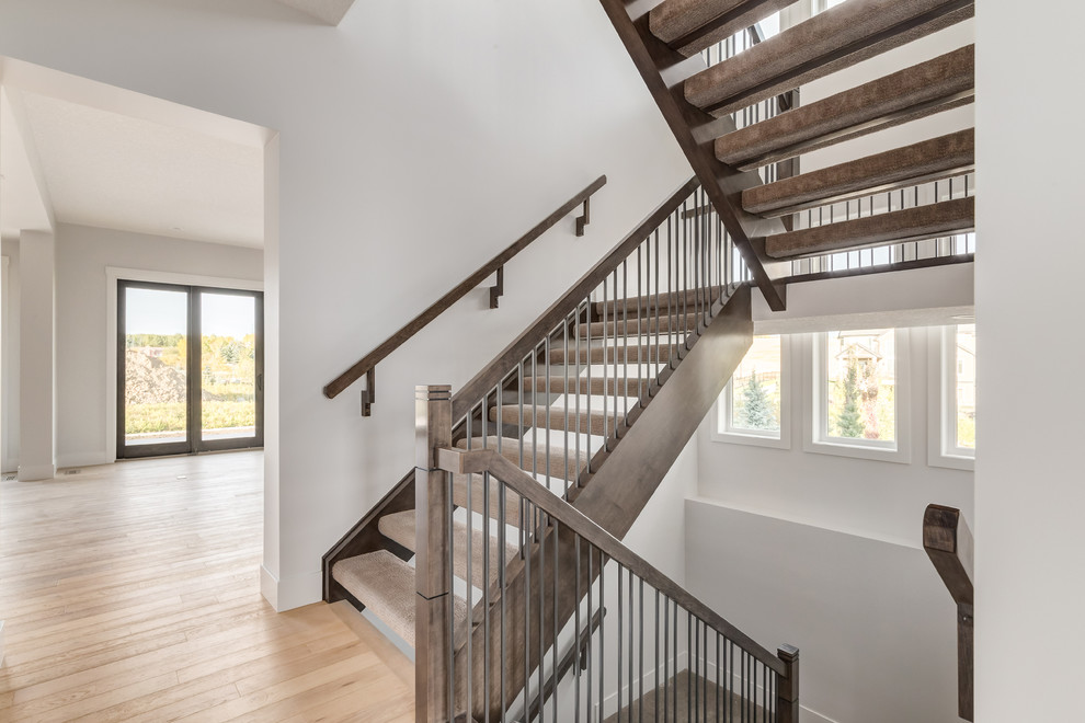 Prairie Styled Two Storey Home - Transitional - Staircase - Calgary ...