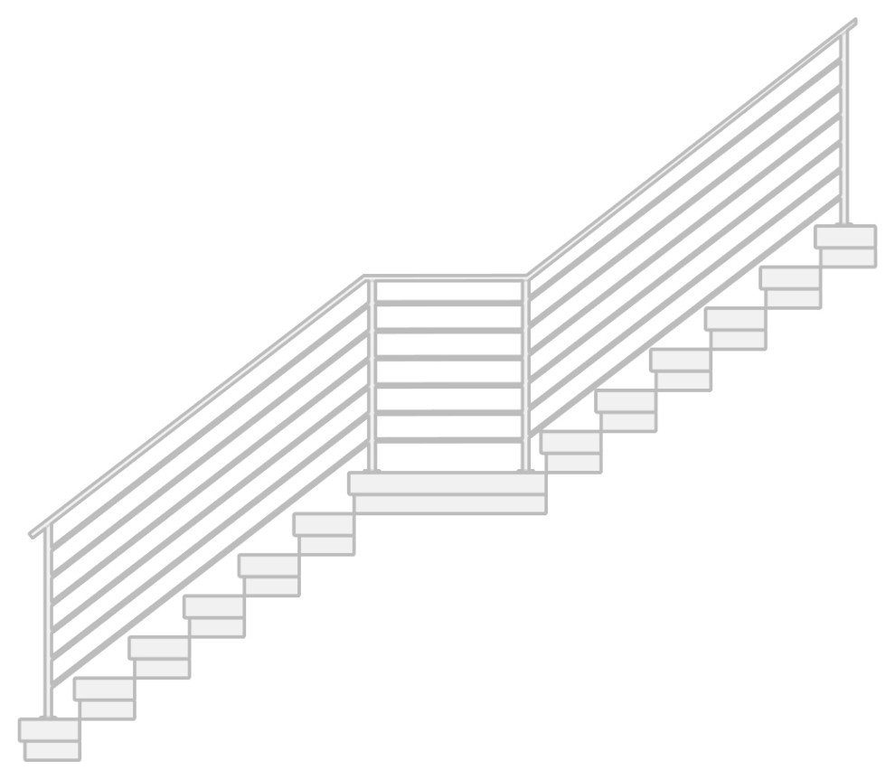 Straight Landing Modern Metal Open Tread - Contemporary - Stair Parts ...