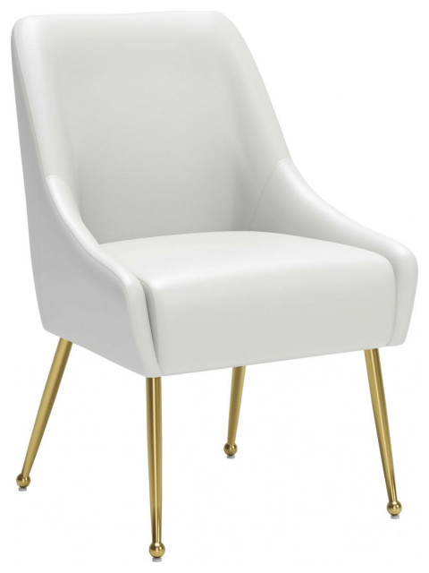Maxine Dining Chair White/Gold - Midcentury - Dining Chairs - by First ...