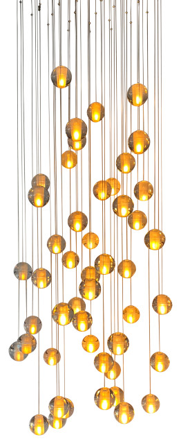 Oasis 48 Light Floating Glass Globe LED Chandelier, Round Canopy ...