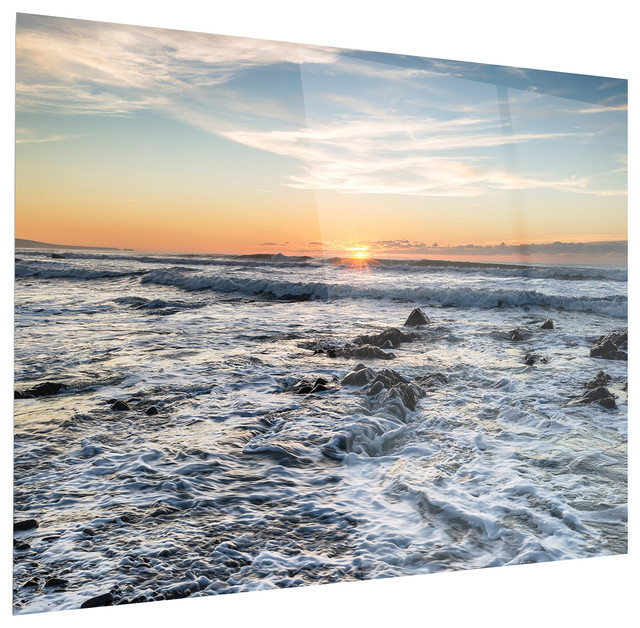 "White Surf With Turbulent Sea" Metal Art, 48"x40" - Beach Style ...