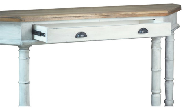 Sunset Trading Cottage Display Table White/Brown Solid Wood Fully ...