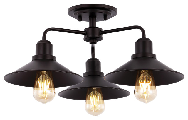 Calvin 18.5" 3-Light Iron LED Pendant, Oil Rubbed Bronze - Transitional ...