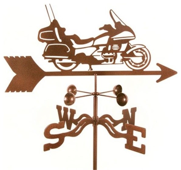Touring Motorcycle Weathervane With Garden Mount - Contemporary ...