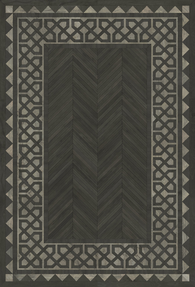 Artisanry University, Wellington 38x56 Vintage Vinyl Floorcloth, Aged ...