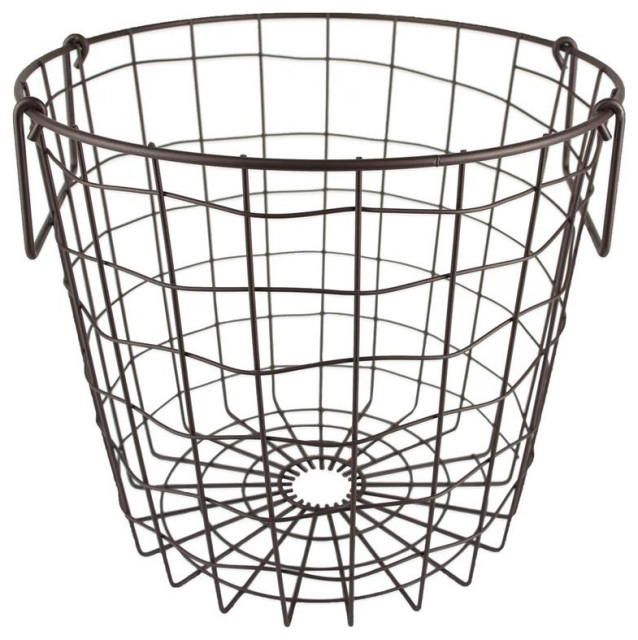 DII 12x12" Round Modern Metal Small Sturdy Design Basket in Bronze ...