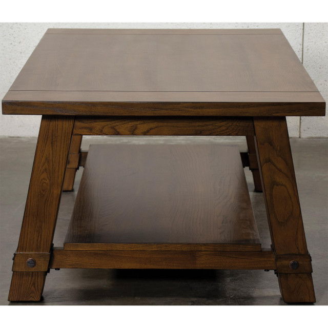 Riverside Furniture Windridge Angled Leg Coffee Table - Transitional ...