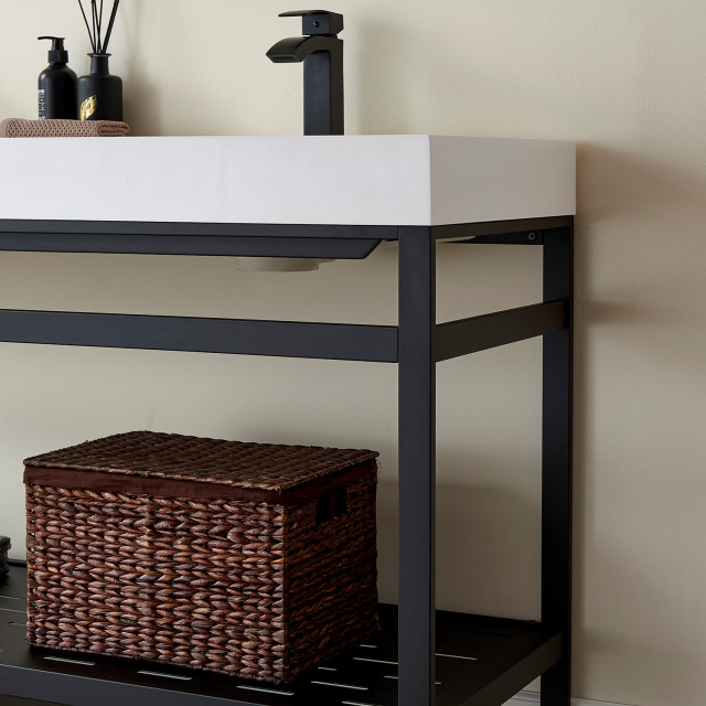 Ablitas Vanity, Metal Support, 60m" - Contemporary - Bathroom Vanities ...