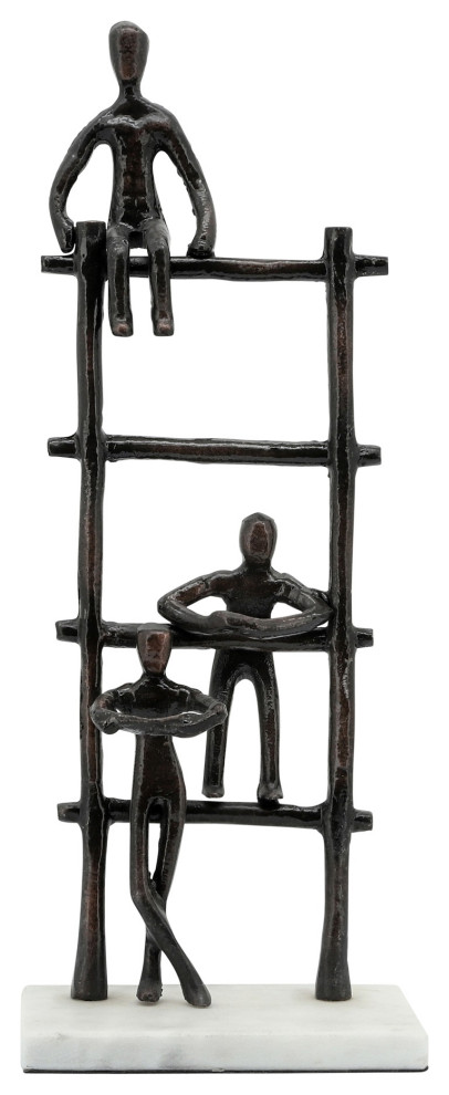 Metal, 16", Ladder Sculpture, Black - Contemporary - Decorative Objects ...