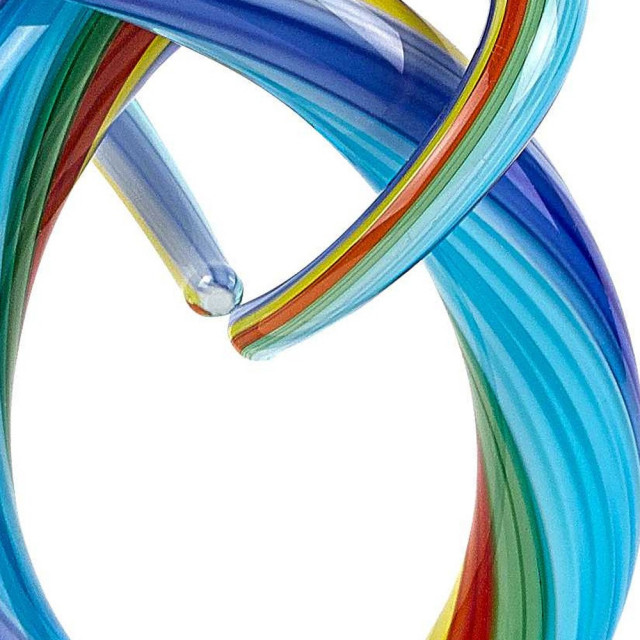 6" Rainbow Murano Glass Modern Abstract Tabletop Sculpture ...
