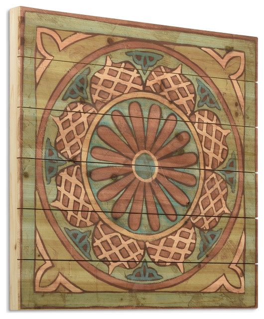 "Ornamental Tile" Abstract Square Wall Art Digital Print on Solid Wood ...