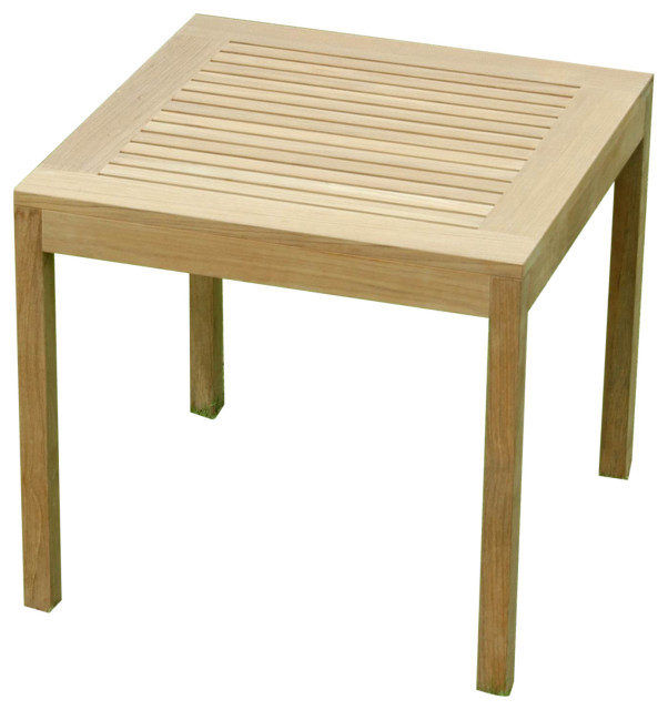 Cafe Teak Square Table, Natural - Craftsman - Outdoor Dining Tables ...