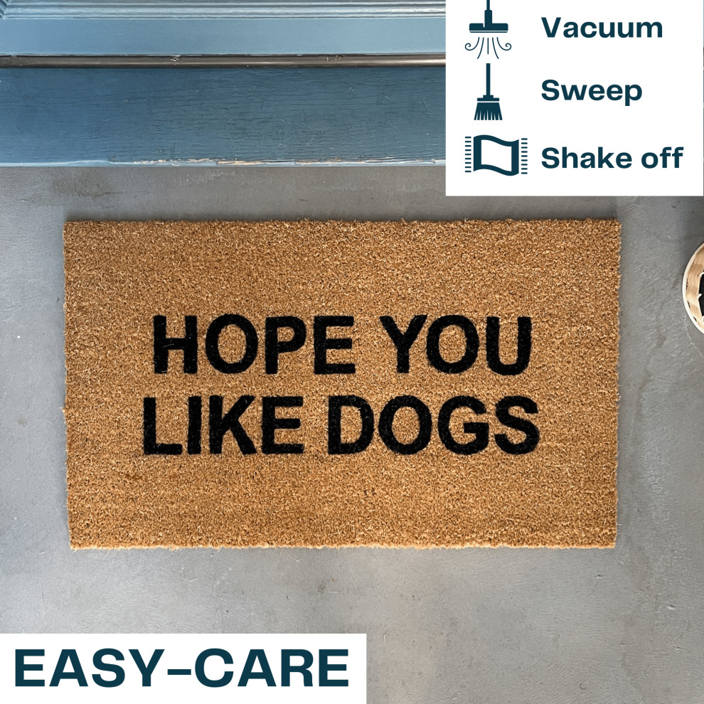 Nickel Designs Funny Dog Doormat, 18" x 30" inches, Black, Hand-painted ...