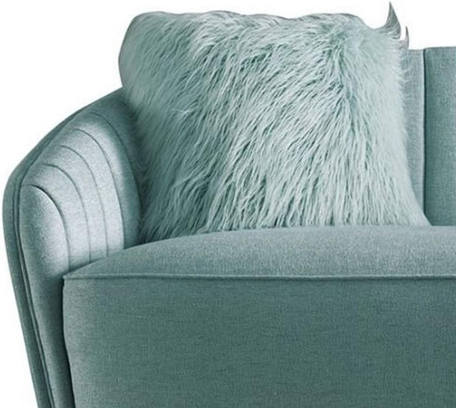 Benzara BM226712 Vertical Channel Stitching Sofa, Pillow/Curved Back ...