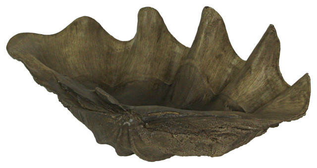 Lifelike Cast Polyresin Giant Clam Shell Decorative Bowl, One Size ...