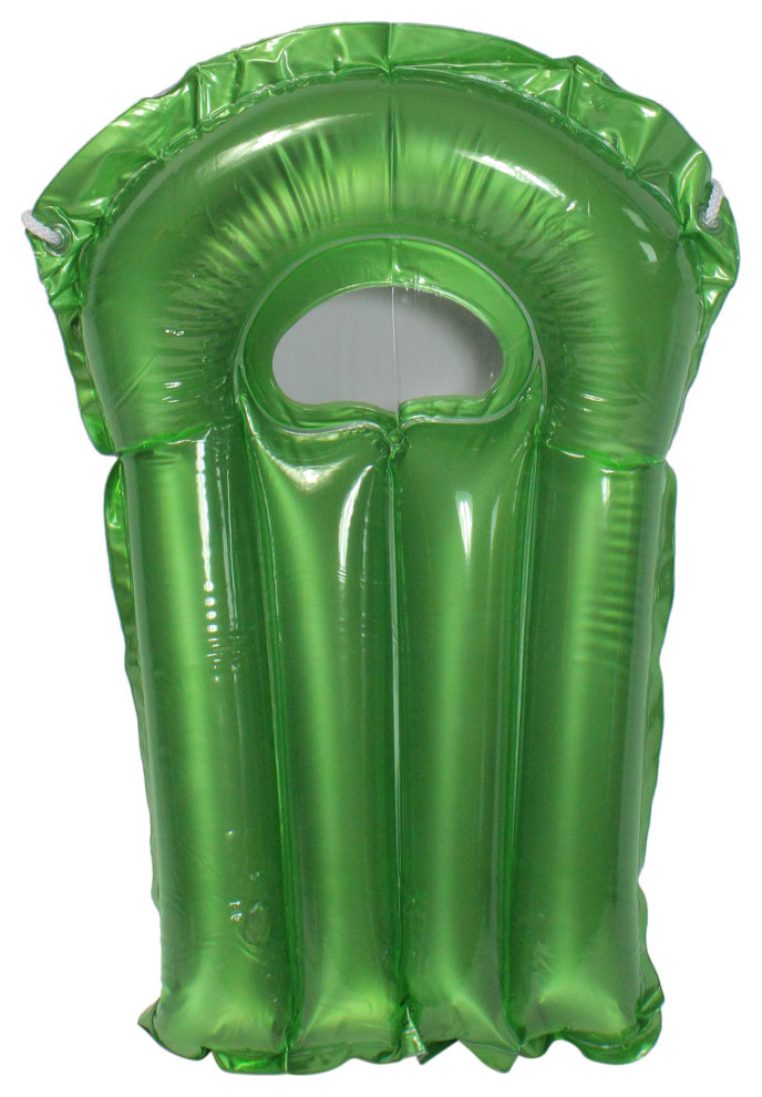 30" Inflatable Transparent Green With Metallic Silver Surf Rider Pool ...