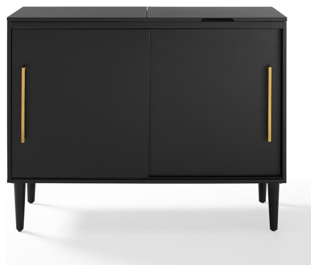 Everett Media Console Matte Black - Midcentury - Console Tables - by ...