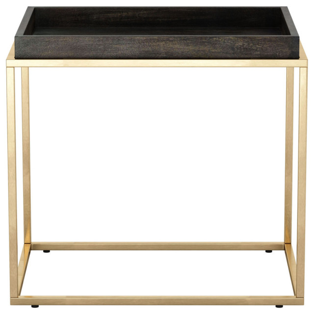 Brady Side Table Black and Brass - Contemporary - Side Tables And End ...