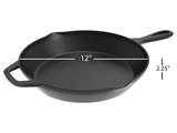 Pre-Seasoned Cast Iron Skillet- 12 inch for Indoor and Outdoor Cooking ...