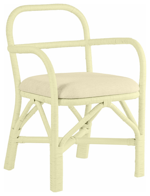 Ginny Cream Rattan Dining Chair - Cream - Tropical - Dining Chairs - by ...