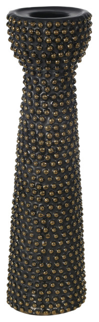 Ceramic 14" Spike Candle Holder Black/gold - Contemporary ...