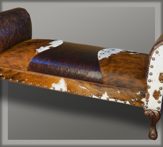 60" Roll Arm Bench With "Triumph" Saddle - Southwestern - Upholstered ...