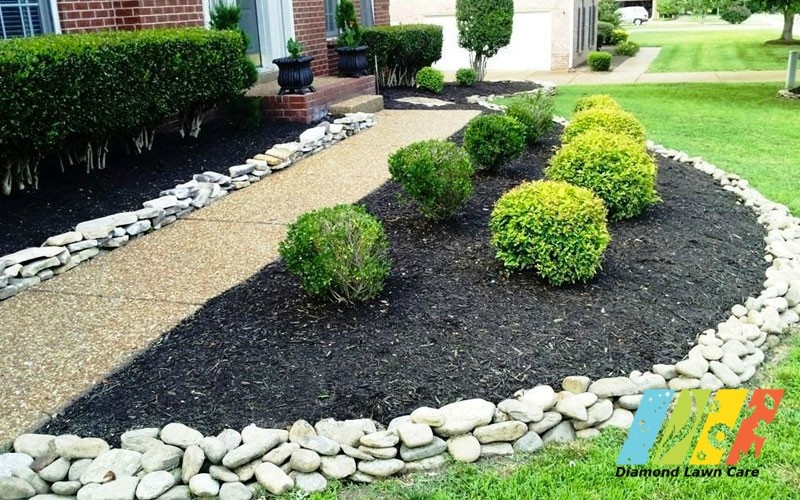 Rock Border - Contemporary - Landscape - Other - by Diamond Lawn Care ...