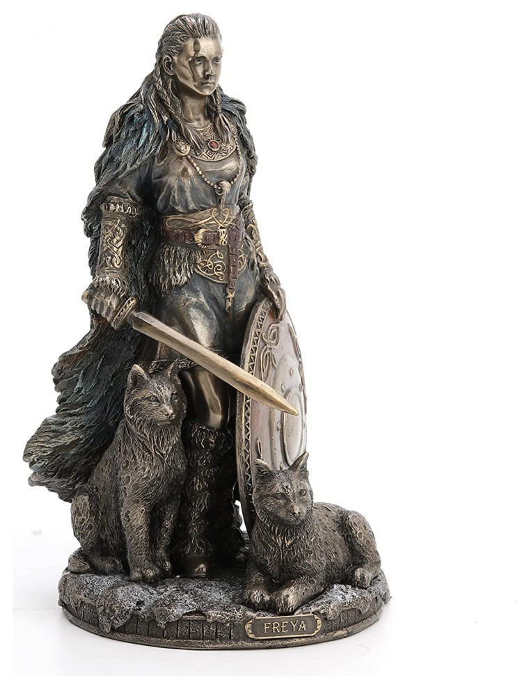 Shield Maiden Norse Goddess Freya - Classic Statue Sculpture ...