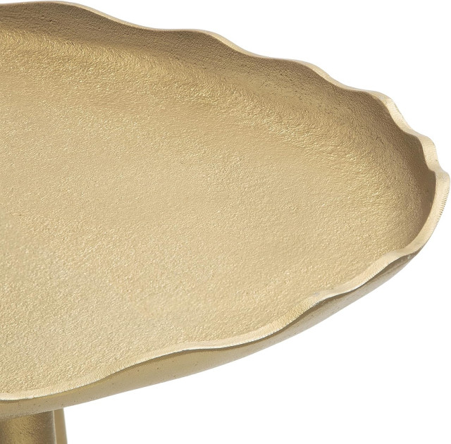 Modern Glam Coffee Table, Oval Design With Unique Textured Deckled Top ...