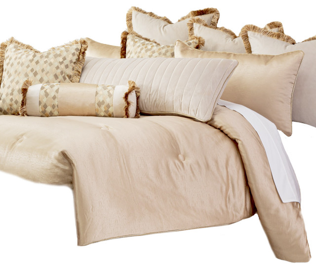 Somerset Manor Comforter Set, Sand - Contemporary - Comforters And ...