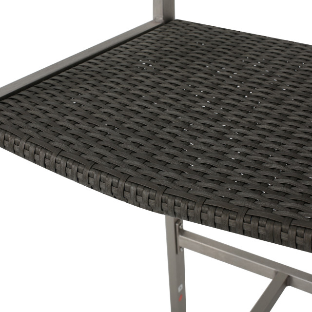 GDF Studio Capral Outdoor Gray Wicker Bar Stools, Set of 2 - Tropical ...