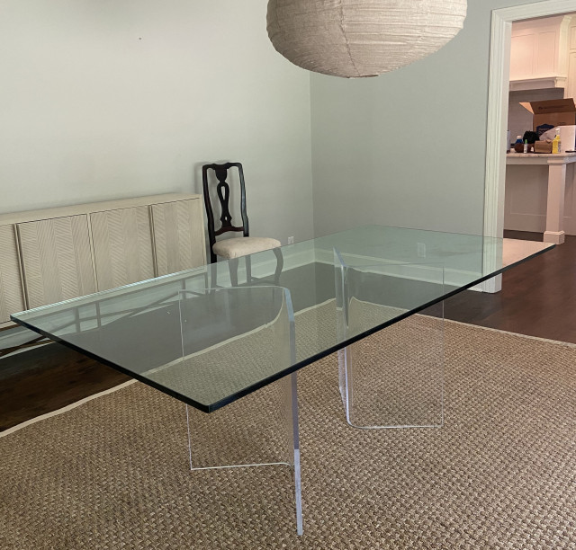 Acrylic V/Boomerang Dining Table Bases, Set of 2, 29" High ...