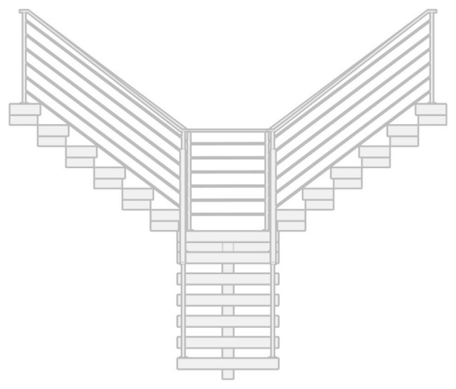 Stairs open bifurcated modern metal - Contemporary - Stair Parts - by ...