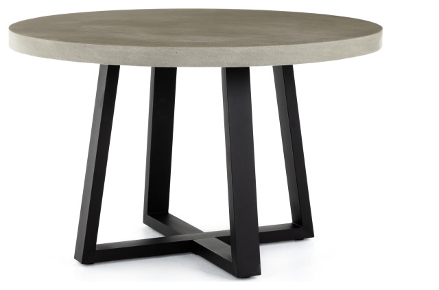 Masonry Concrete 48" Round Dining Table - Industrial - Outdoor Dining ...