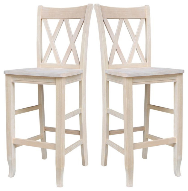 Double X-Back Bar height Stool - Transitional - Bar Stools And Counter ...