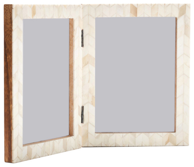 Artemis 5"x7" Double Picture Frame Bone, Fair Trade - Transitional ...