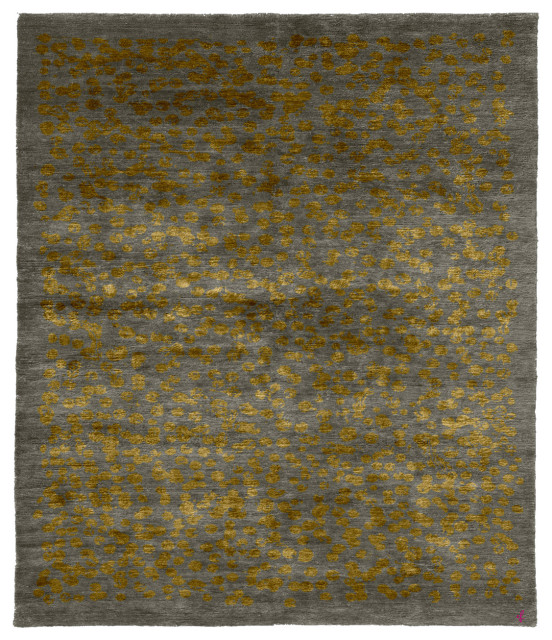 Urisk B Wool Hand Knotted Tibetan Rug, 10' Round - Contemporary - Area ...