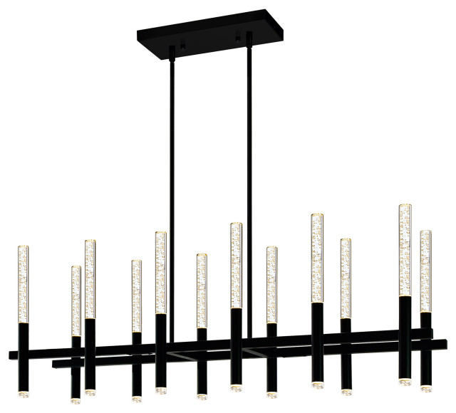 Integrated LED Black Chandelier - Modern - Kitchen Island Lighting - by ...