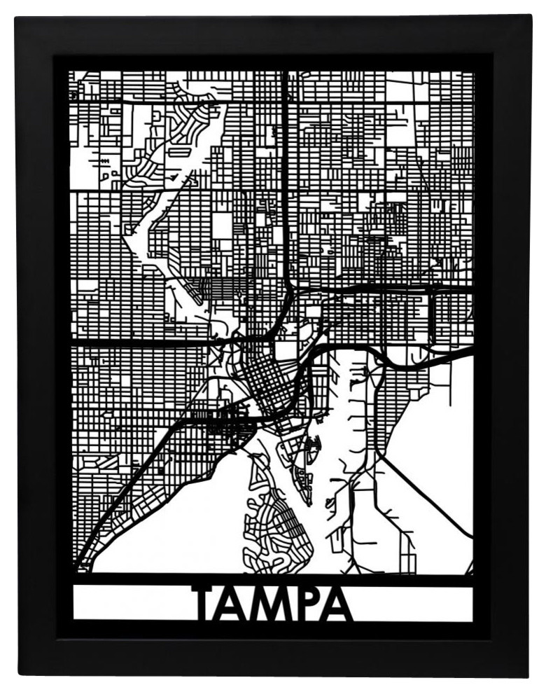 Tampa Street Map - Contemporary - Prints And Posters - by Cut Maps | Houzz