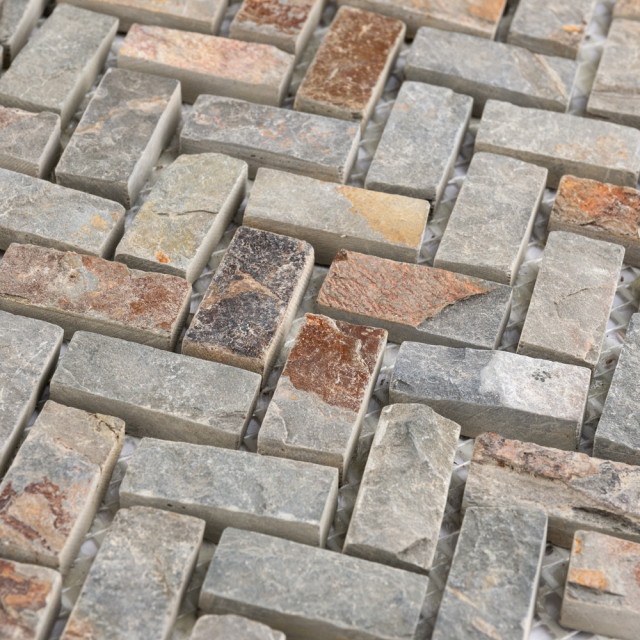 Crag Natural Stone Mosaic Tile Sample - Traditional - Mosaic Tile - by ...