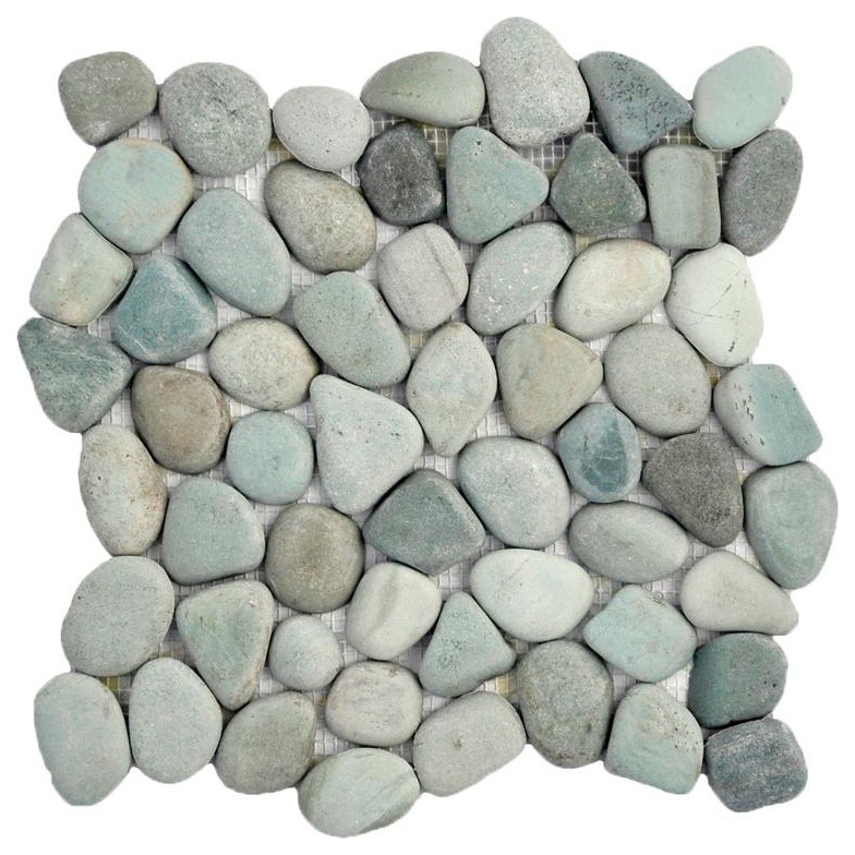 Natural Green Pebble Tile - Beach Style - Mosaic Tile - by Coverall ...