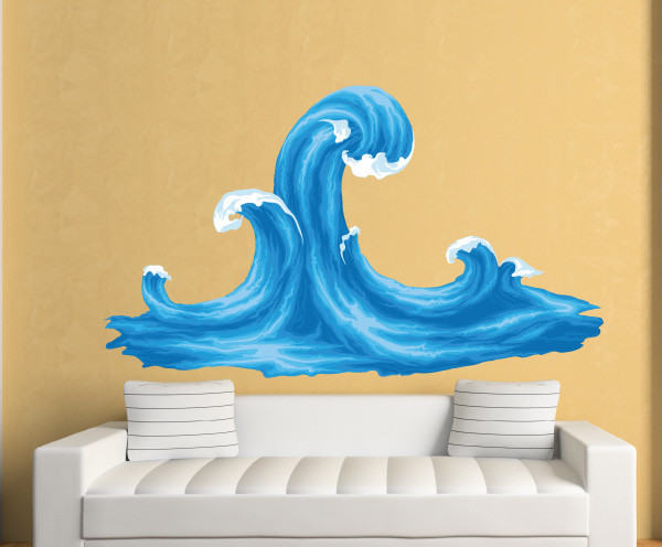 Waves Vinyl Wall Decal WavesUScolor005, 60 in. - Contemporary - Wall ...