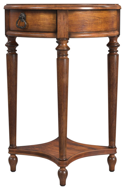 Jules 1-Drawer Round Accent Table - Traditional - Side Tables And End ...