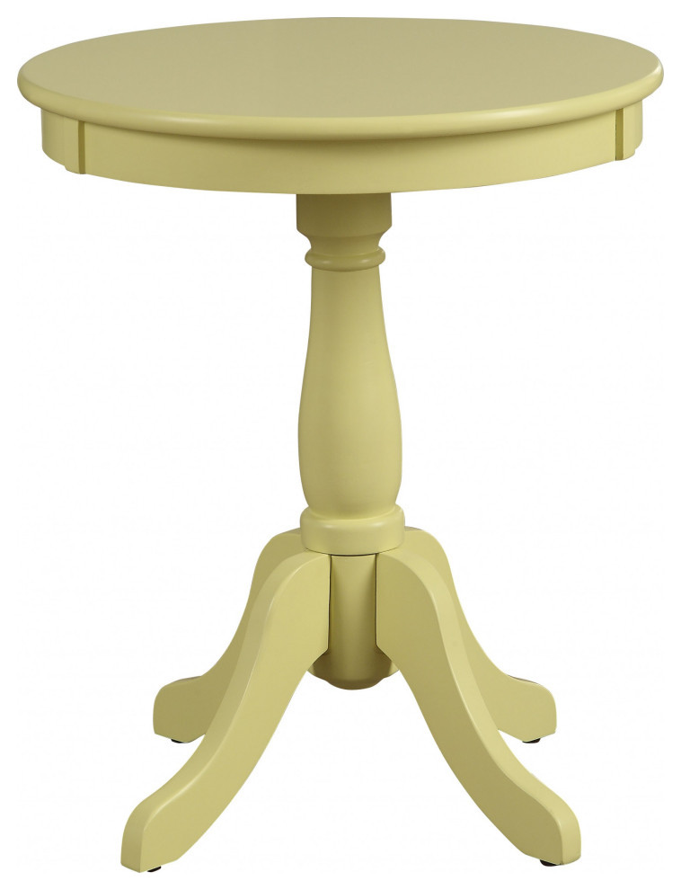Light Green Solid Wooden Pedestal Side Table - Eclectic - Side Tables ...